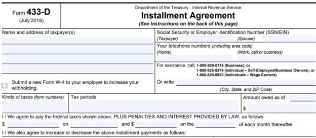 irs installment agreement over 50000 | Wilson Rogers & Company